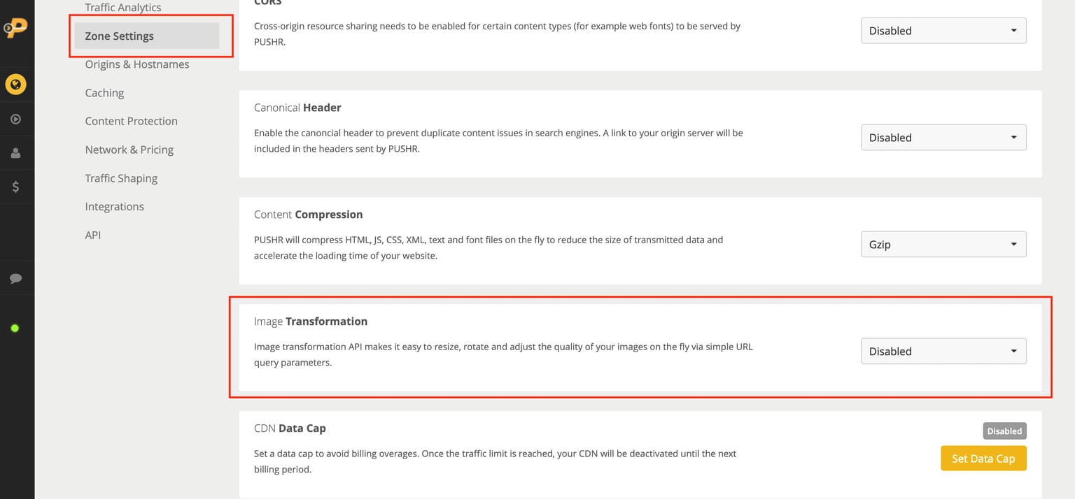 Image Transformation API - PUSHR CDN Knowledge Base
